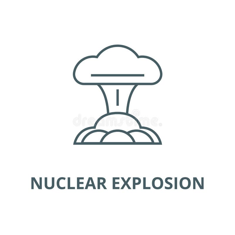 Nuclear Explosion Vector Line Icon, Linear Concept, Outline Sign ...