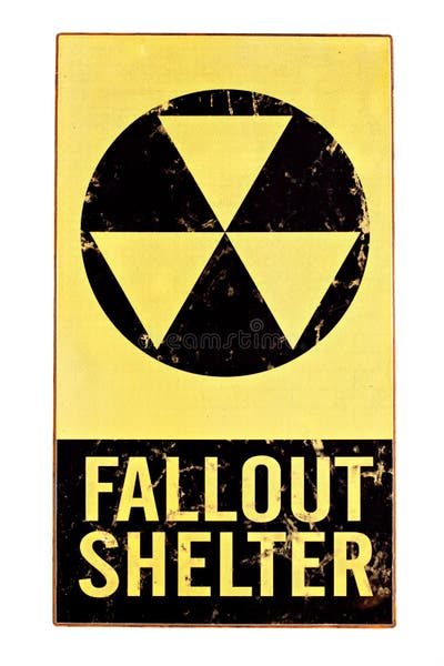 Nuclear Fallout Shelter Sign Isolated on White Stock Image - Image of ...
