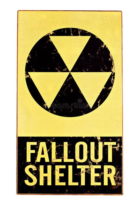Nuclear Fallout Shelter Sign Isolated on White Stock Image - Image of ...