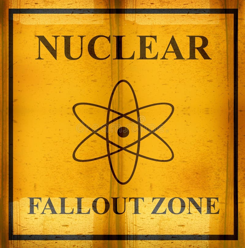 Nuclear fallout zone sign stock illustration. Illustration of rust ...