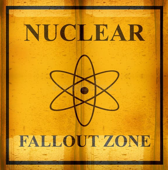 Nuclear fallout zone sign stock illustration. Illustration of rust ...
