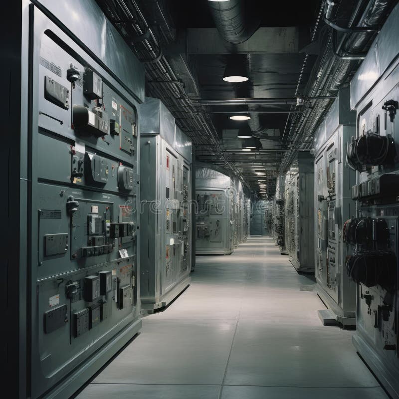 Nuclear Fuel Storage Room stock illustration. Illustration of container ...