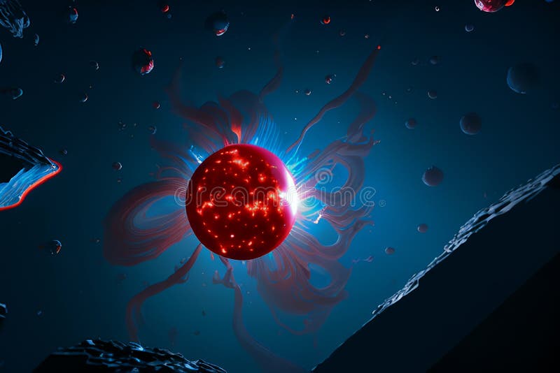 Nuclear Fusion Concept, AI stock illustration. Illustration of molecule ...