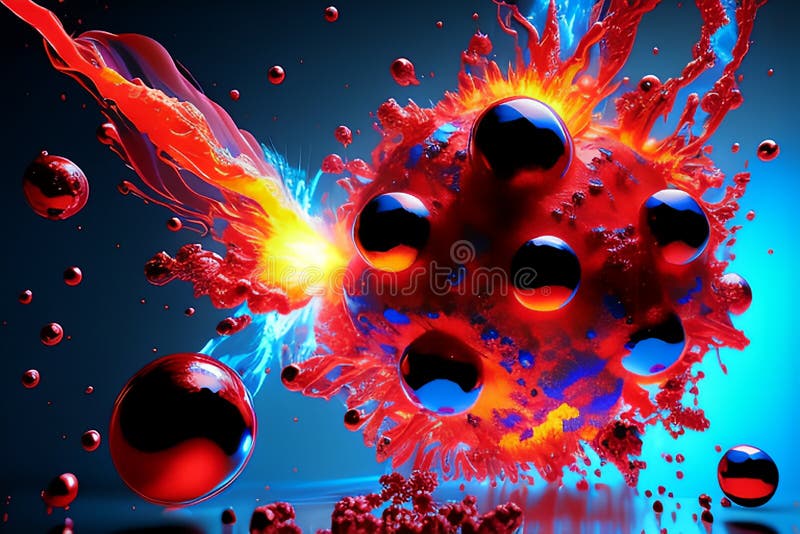 Nuclear Fusion Concept, AI stock illustration. Illustration of atom ...
