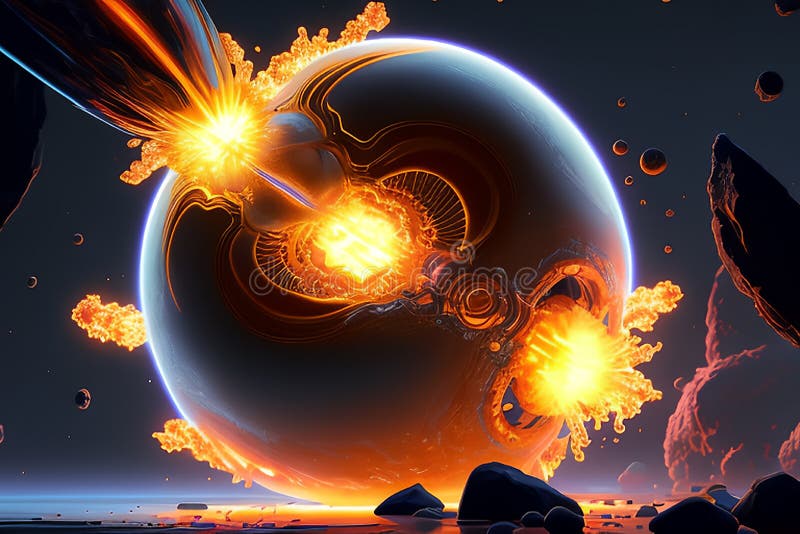 Nuclear Fusion Concept, AI stock illustration. Illustration of force ...