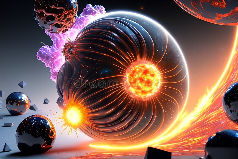 Nuclear Fusion Concept, AI stock illustration. Illustration of ...