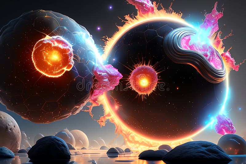 Nuclear Fusion Concept, AI stock illustration. Illustration of ...