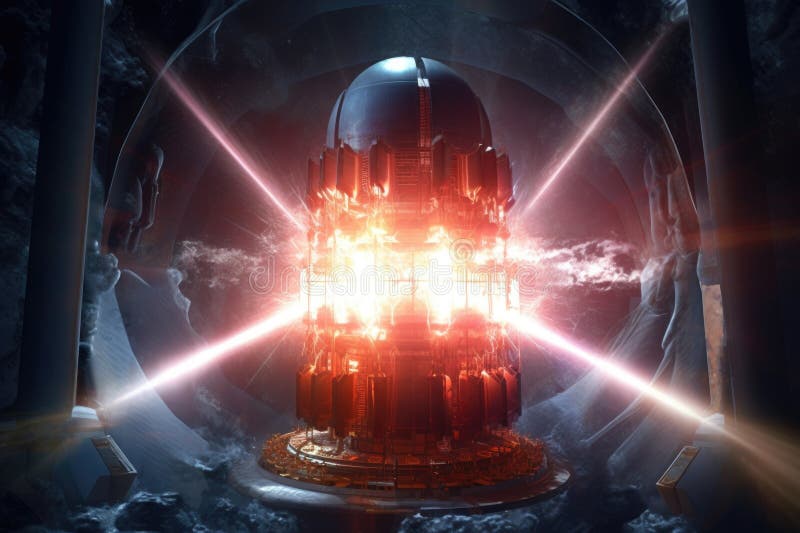 Nuclear Fusion Propulsion with Bright Energy Release Stock Photo ...