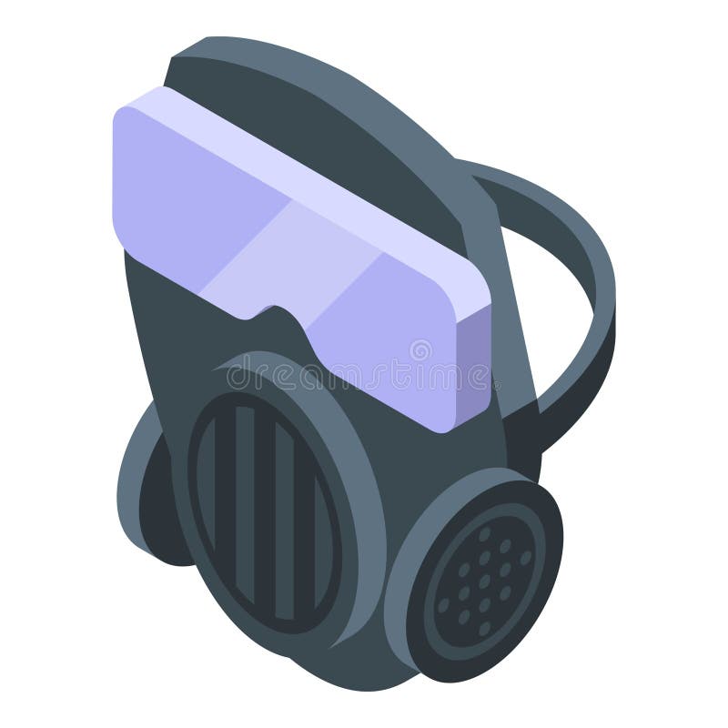 Nuclear Gas Mask Icon Isometric Vector. Atomic Explosion Stock Vector ...