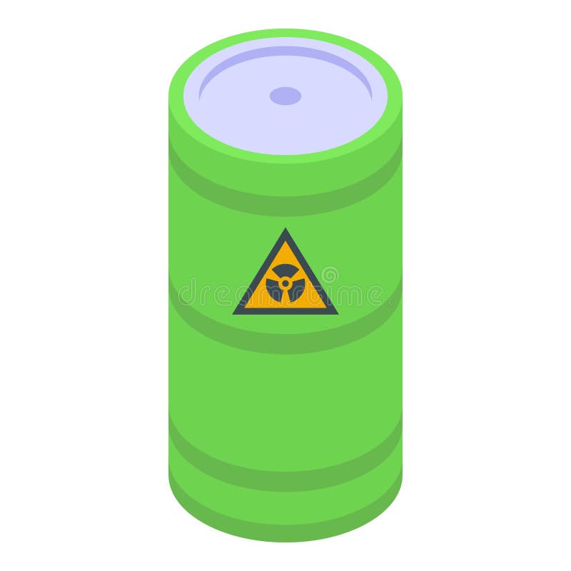 Nuclear Green Barrel Icon Isometric Vector. Battle Danger Stock ...