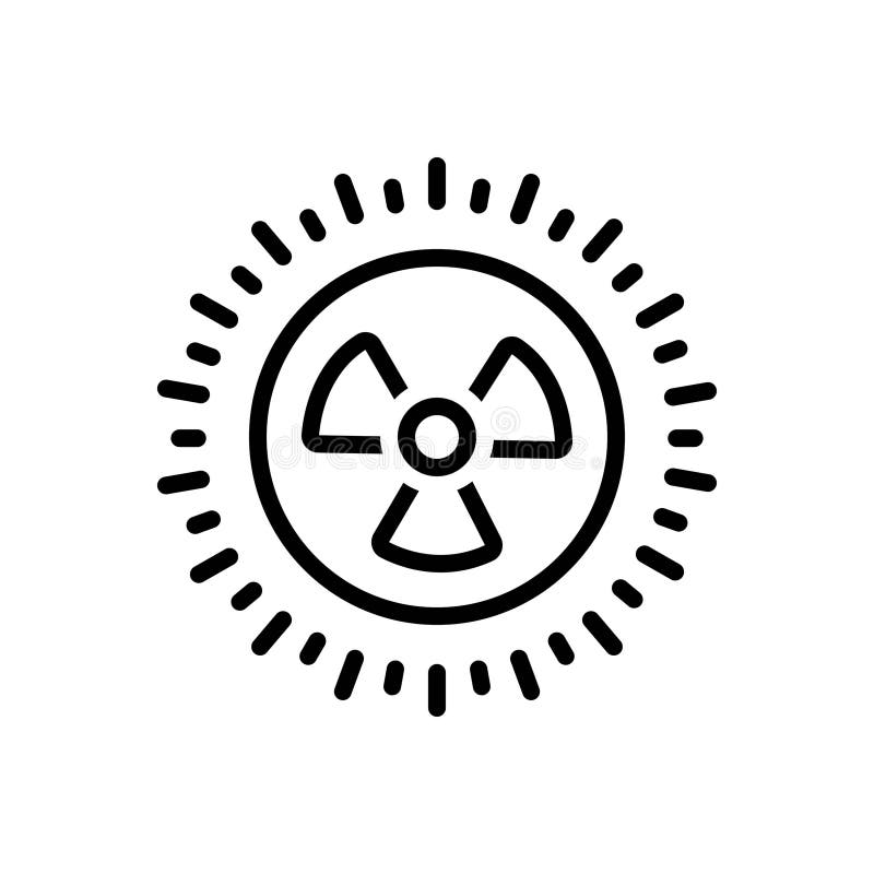 Black Line Icon for Nuclear, Atom and Reactor Stock Vector ...