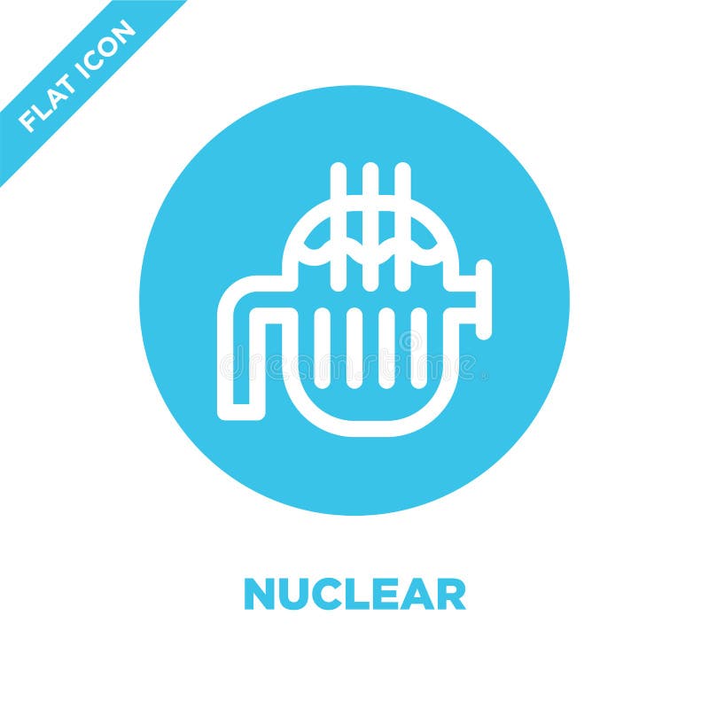 Nuclear Icon Vector. Thin Line Nuclear Outline Icon Vector Illustration ...