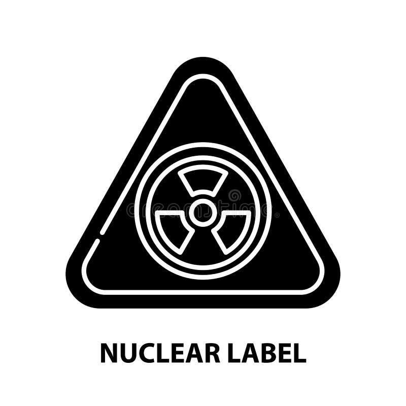 Nuclear Label Icon, Black Vector Sign with Editable Strokes, Concept ...