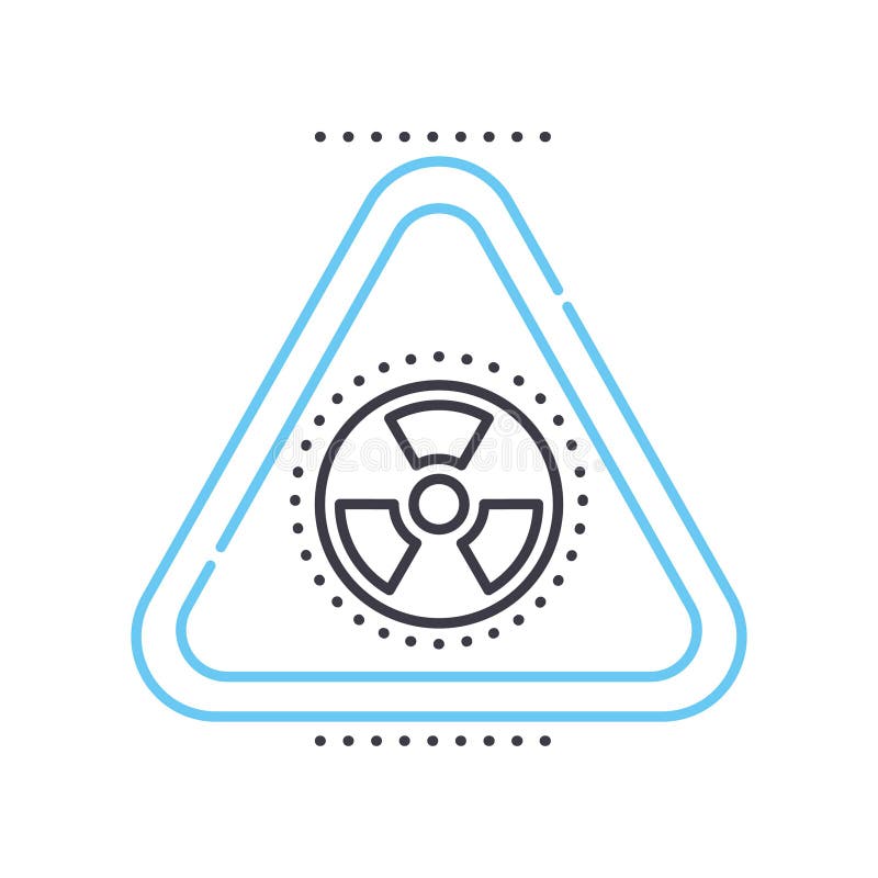 Nuclear Label Line Icon, Outline Symbol, Vector Illustration, Concept ...