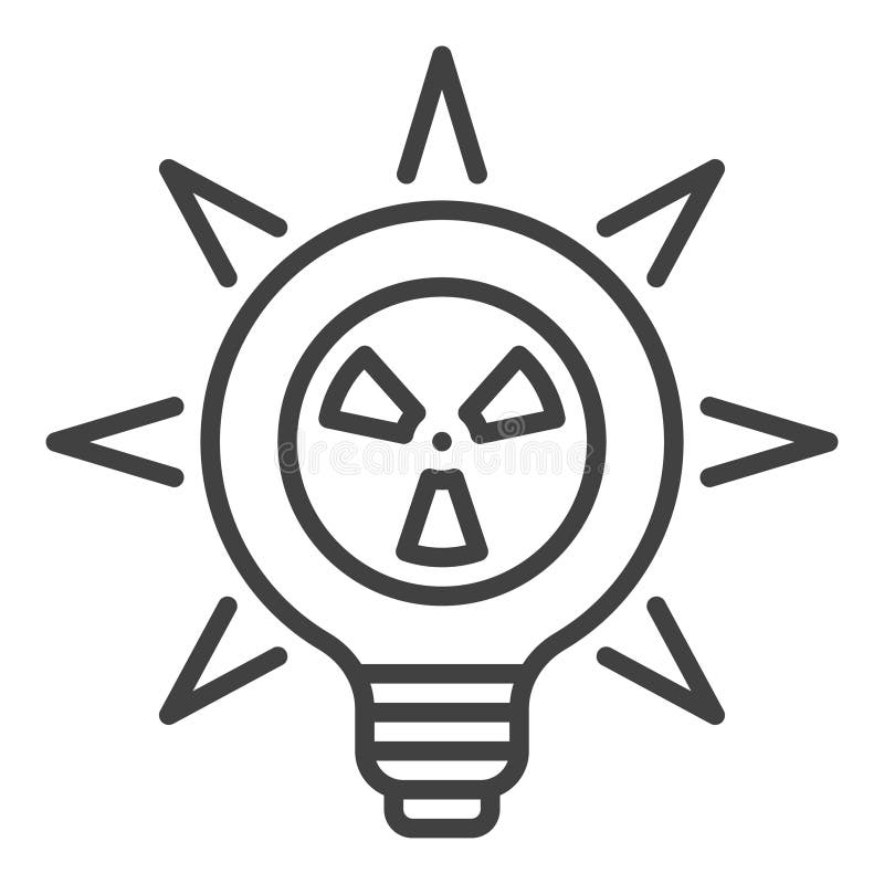 Nuclear Light Bulb Vector Radiation Icon or Symbol in Outline Style ...