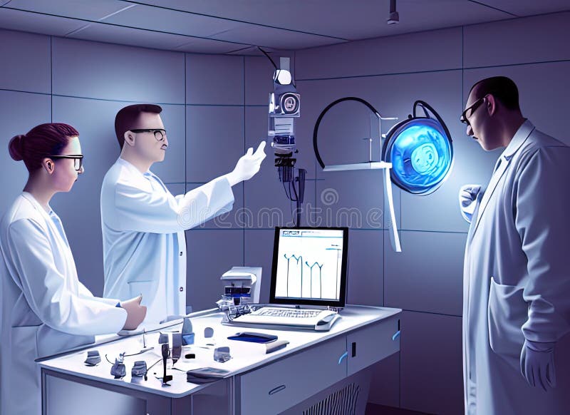 Nuclear Medicine Technologists Fictional Work Enviroment Scene. Stock ...