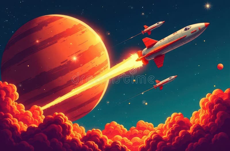 Nuclear Missiles Launch Towards a Distant Planet in a Cosmic Conflict ...