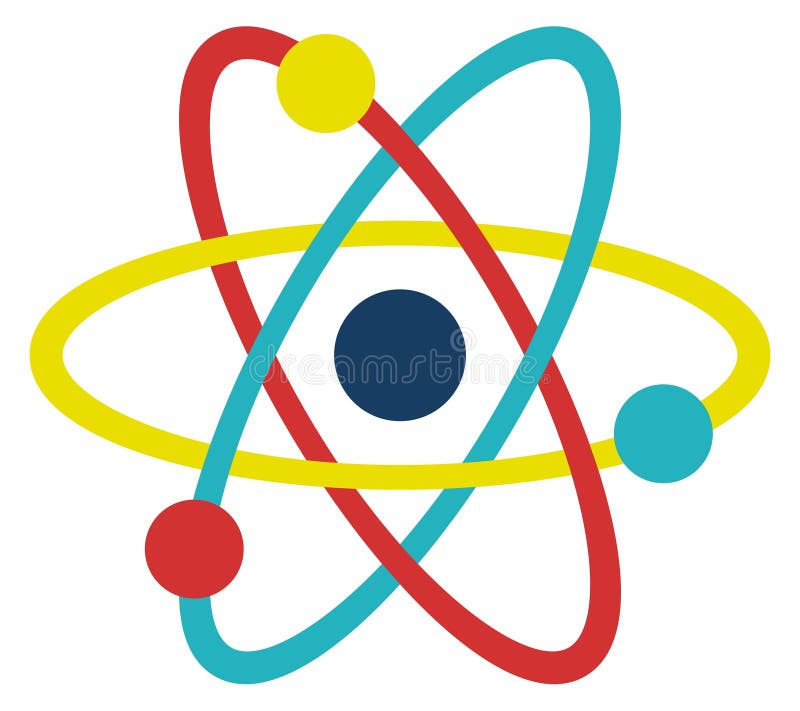 Nuclear Model Color Icon. Atom Science Symbol Stock Vector ...
