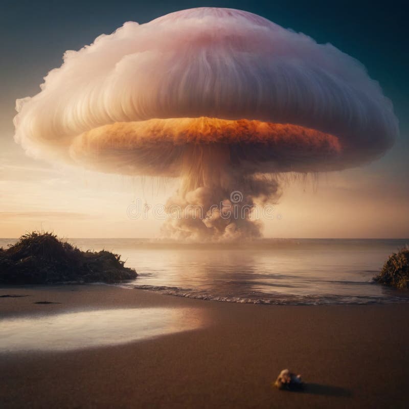 Nuclear Mushroom Cloud, Causes, Smoke Column Stock Illustration ...