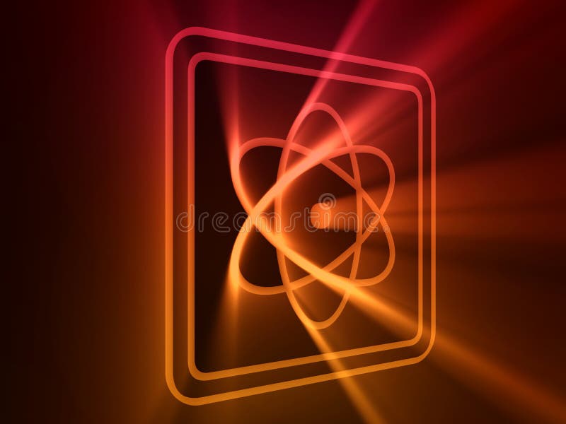 Yellow atom symbol stock illustration. Illustration of atomic - 24089474