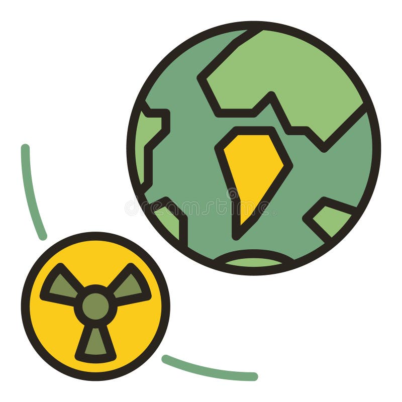 Nuclear Orbital Bomb in Space and Earth Vector Colored Icon or Design ...