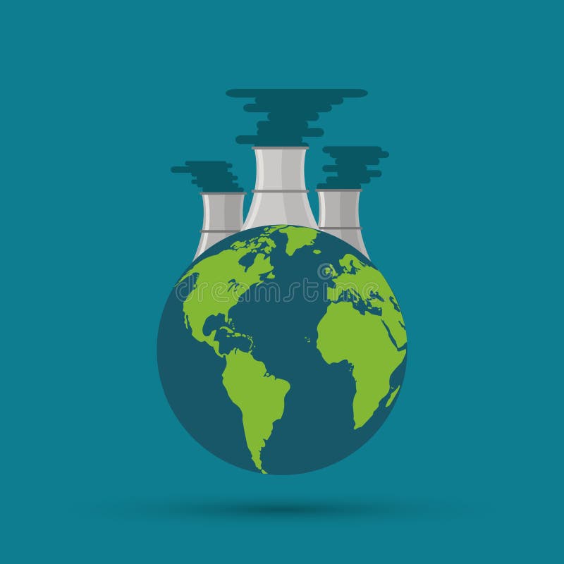 Nuclear Plant in Colorful Design, Vector Illustration Stock Vector ...