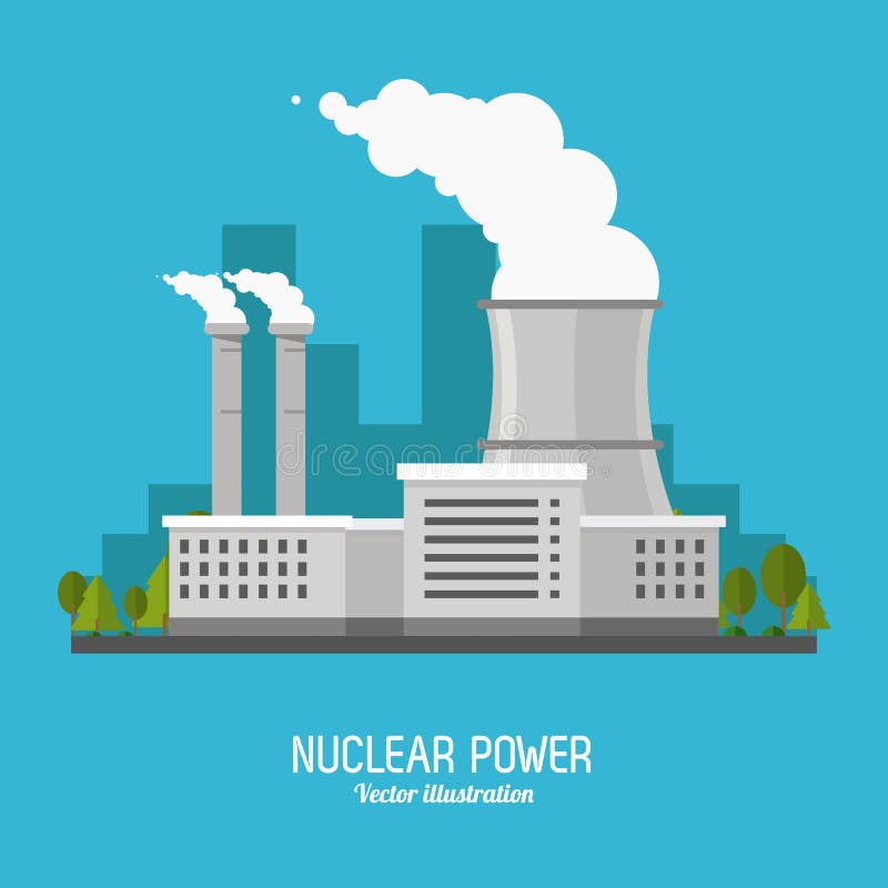 Nuclear Plant in Colorful Design, Vector Illustration Stock Vector ...