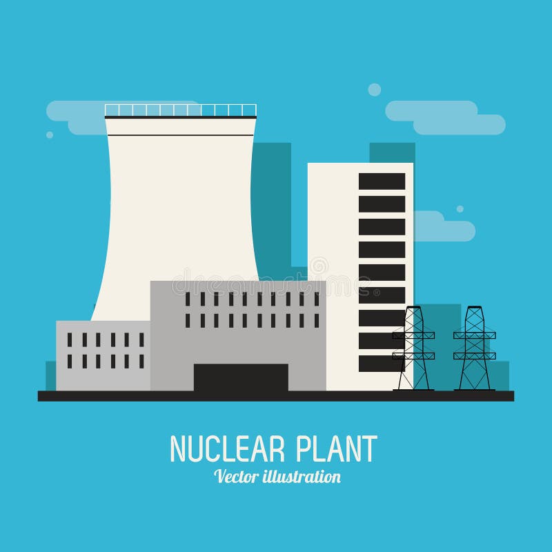 Nuclear Plant in Colorful Design, Vector Illustration Stock Vector ...