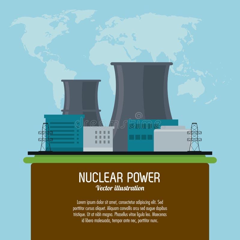 Nuclear Plant in Colorful Design, Vector Illustration Stock Vector ...