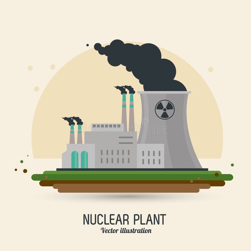 Nuclear Plant in Colorful Design, Vector Illustration Stock Vector ...