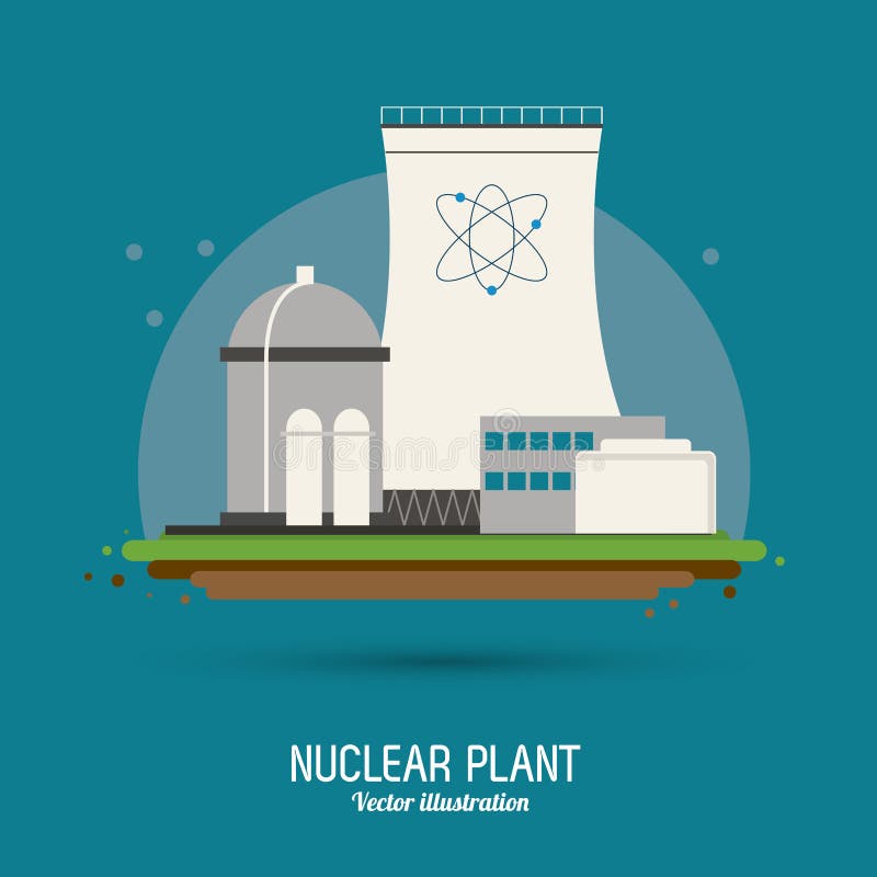 Nuclear Plant in Colorful Design, Vector Illustration Stock Vector ...