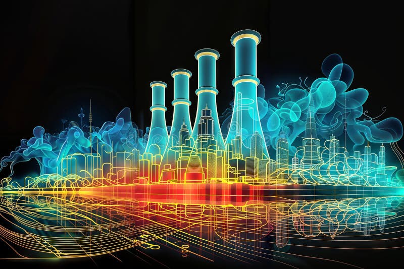 Nuclear Power Elegance: Precise Lines and Rich Colors, Generative Ai ...