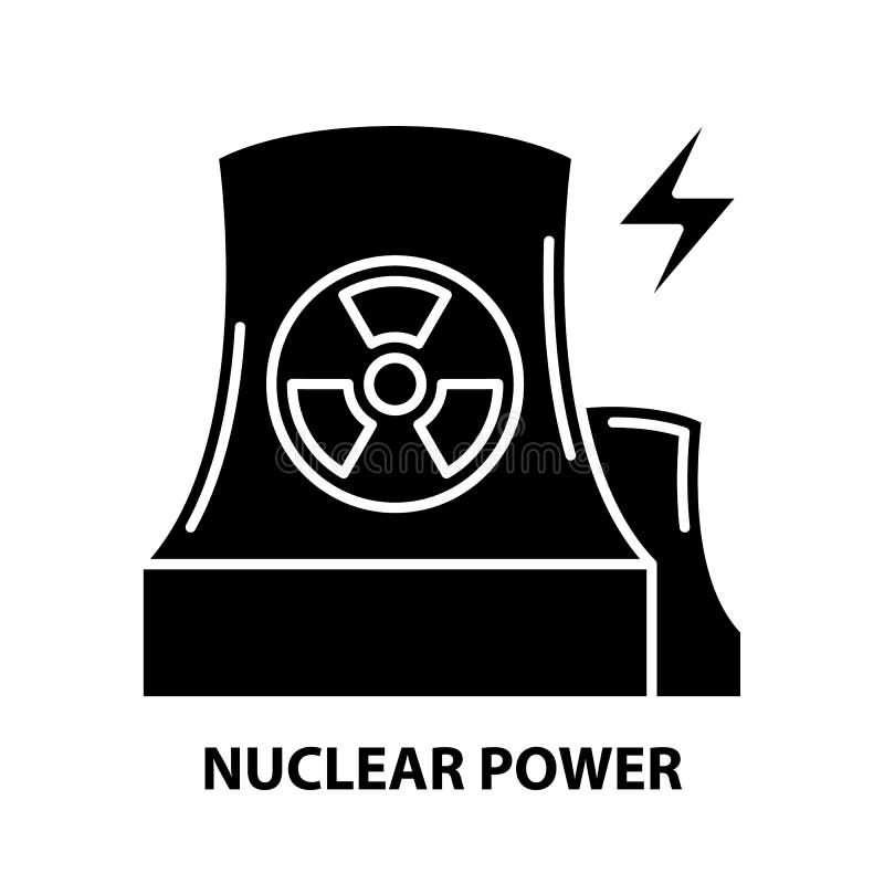 Nuclear Power Icon, Black Vector Sign with Editable Strokes, Concept ...