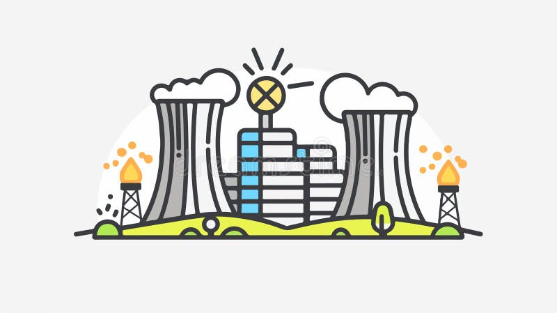 Nuclear Power Icon for Energy Concepts and Designs Stock Vector ...