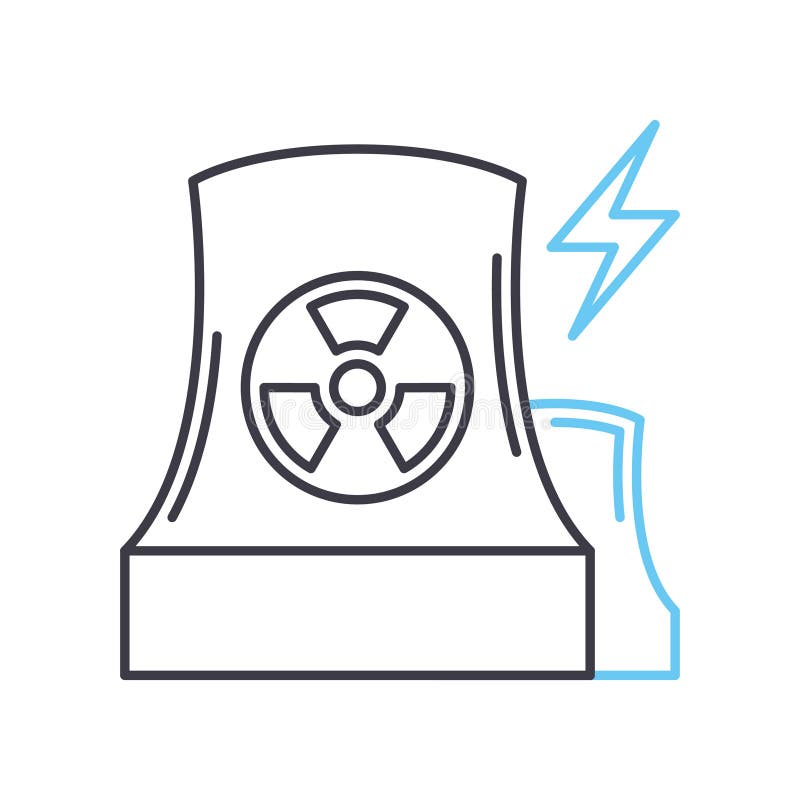 Nuclear Power Line Icon, Outline Symbol, Vector Illustration, Concept ...