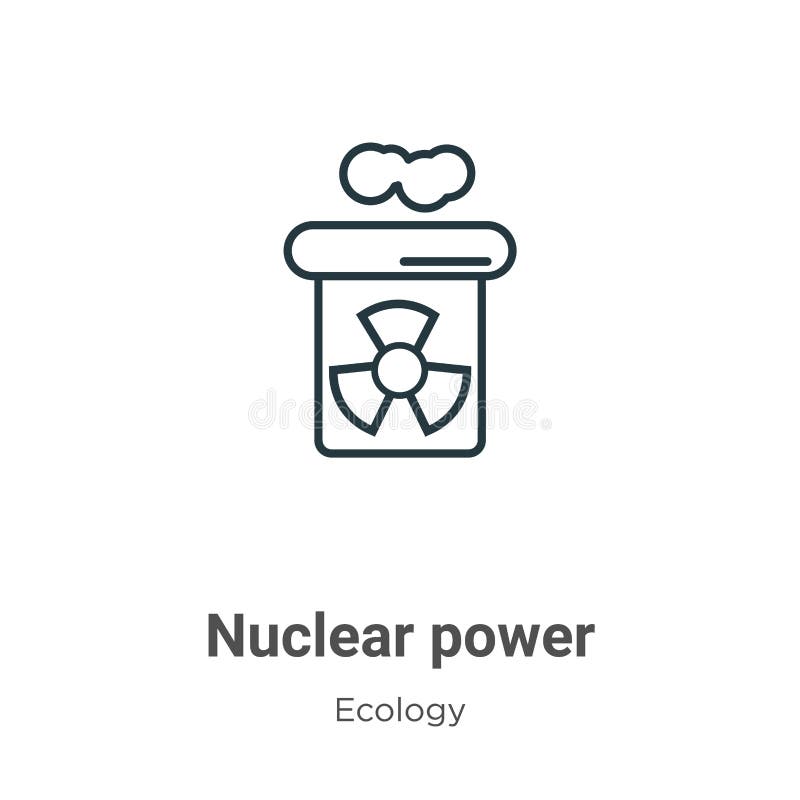 Outline Nuclear Power Vector Icon. Isolated Black Simple Line Element Illustration From Ecology ...
