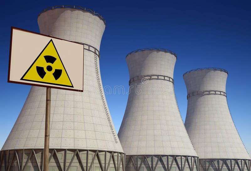 Nuclear power plant. stock illustration. Illustration of evaporation ...