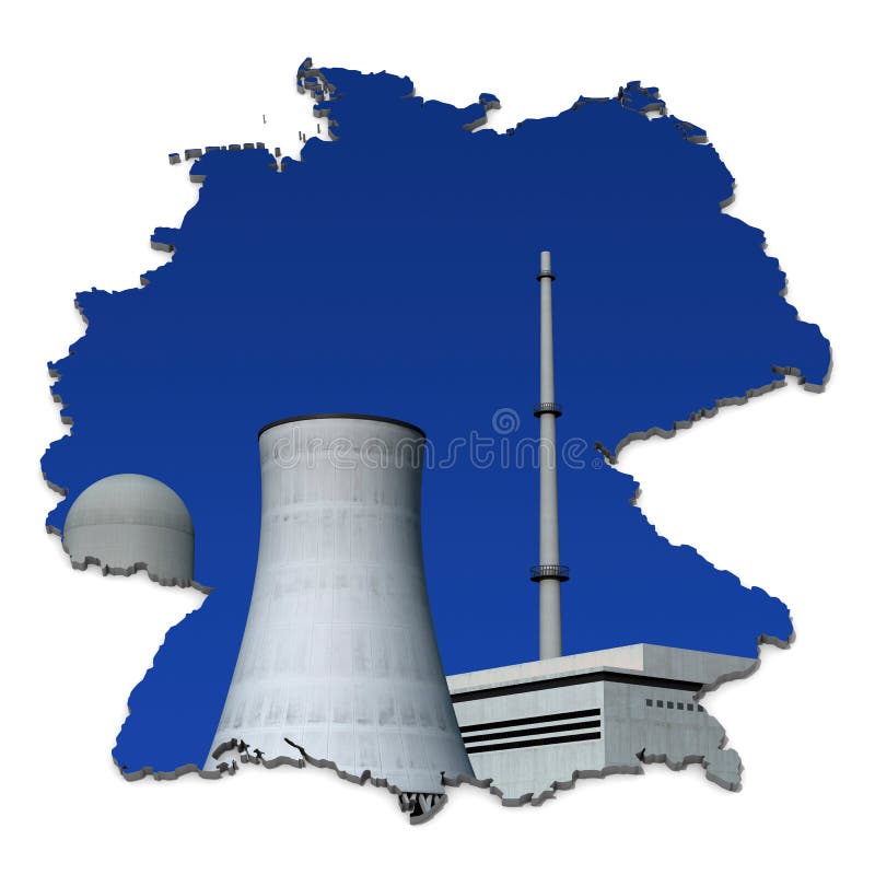 Nuclear Power Plant in an Abstract Map of Germany Stock Image - Image ...