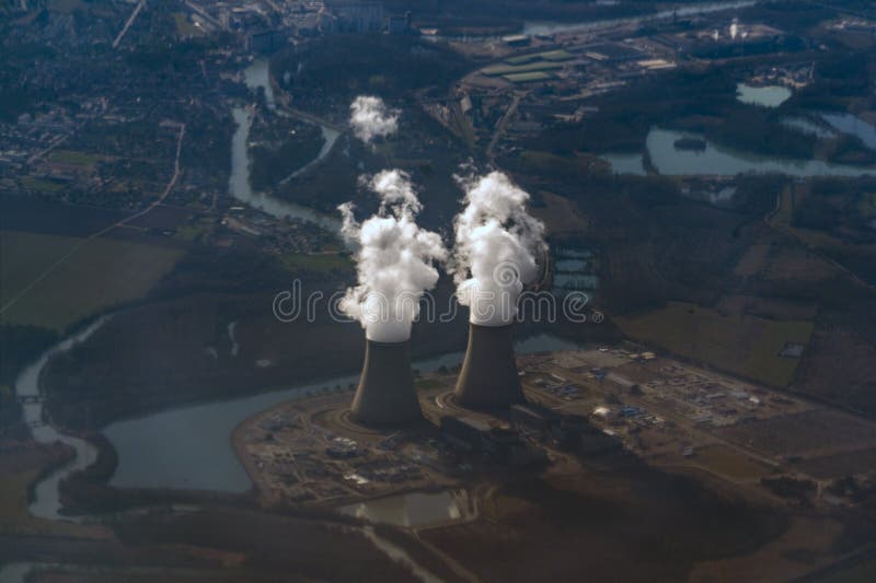 Nuclear Power Plant Aerial View Stock Photo - Image of technology ...