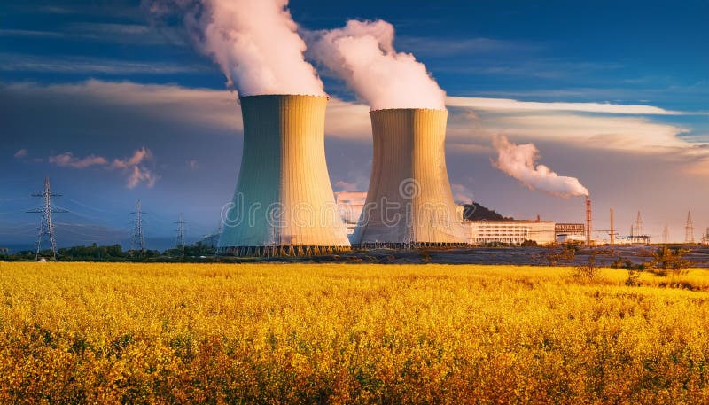 Nuclear Power Plant, AI Generated Stock Illustration - Illustration of ...