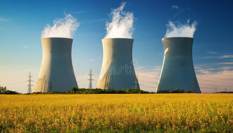 Nuclear Power Plant, AI Generated Stock Illustration - Illustration of ...