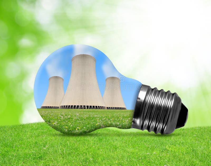 Nuclear Power Plant in Bulb Stock Image - Image of evaporation, cooling ...
