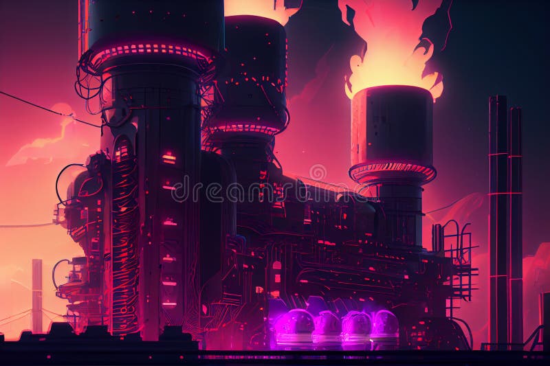 Nuclear Power Plant and Communication Network. Smart Grid Stock ...