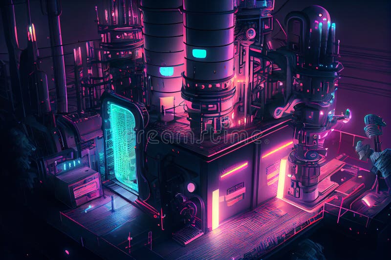 Nuclear Power Plant and Communication Network. Smart Grid Stock ...