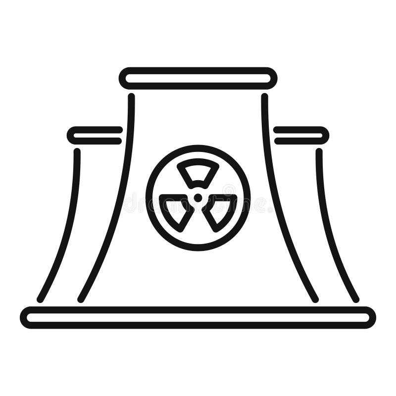 Nuclear Power Plant Cooling Tower Generating Electricity Icon Stock ...