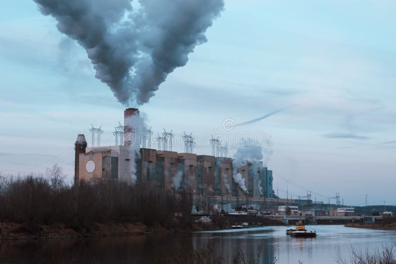 Nuclear Power Plant Discharges Steam into the Atmosphere Stock Photo ...