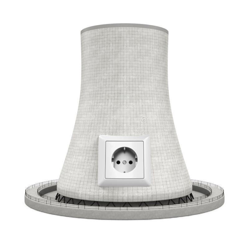 Nuclear Power Plant with Electric Outlet Stock Illustration ...