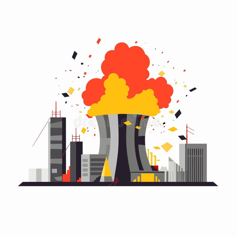 Nuclear Power Plant Explosion Vector Flat Isolated Illustration Stock ...
