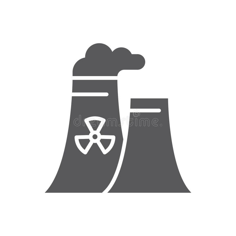 Nuclear Power Plant Filled Flat Icon. Linear Style Sign for Mobile ...