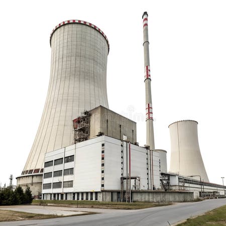 Nuclear Power Plant Front View Stock Illustration - Illustration of ...